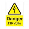 Danger 230 Volts - Health and Safety Sign (WAE.23) | Safety Services Direct