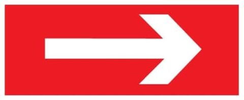 Right Arrow - Red - Fire Safety Health and Safety Sign (FEX.23 ...