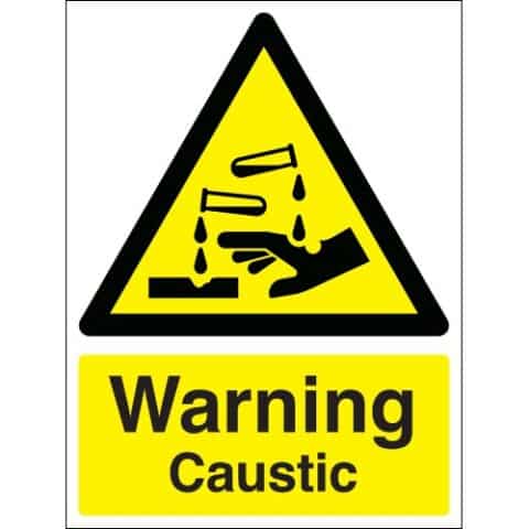 Warning Caustic - Health and Safety Sign (WAG.97) | Safety Services Direct
