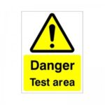 Danger Test Area - Health and Safety Sign (WAG.73) | Safety Services Direct