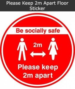 Please Keep 2m Apart Floor Sticker | Safety Services Direct